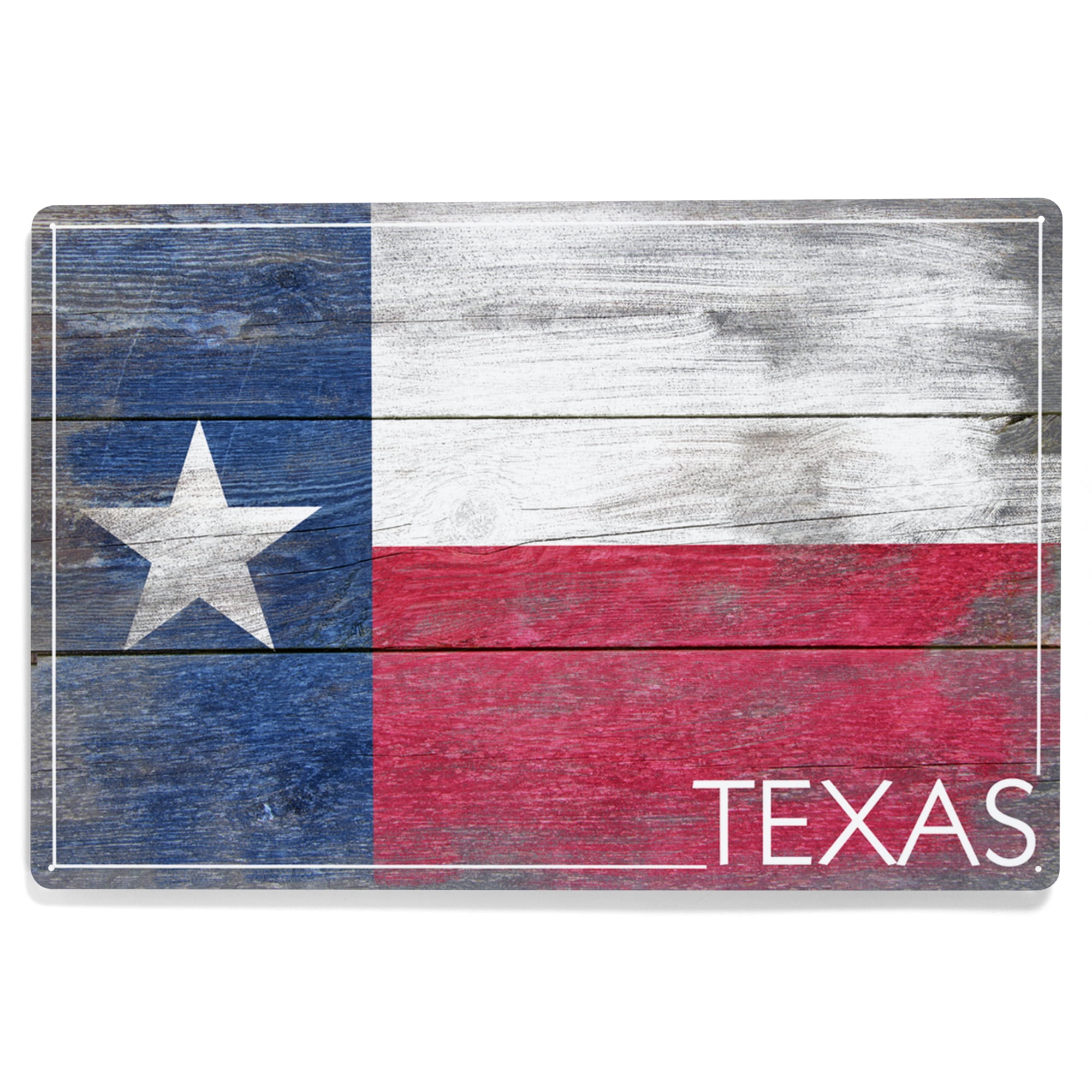 Rustic Texas State Flag (12x18 Aluminum Art, Indoor Outdoor Metal Sign ...