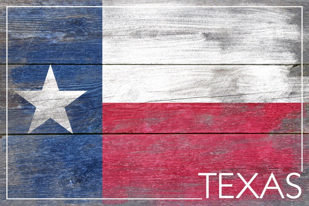 Rustic Texas State Flag (16x24 Giclee Gallery Art Print, Vivid Textured ...
