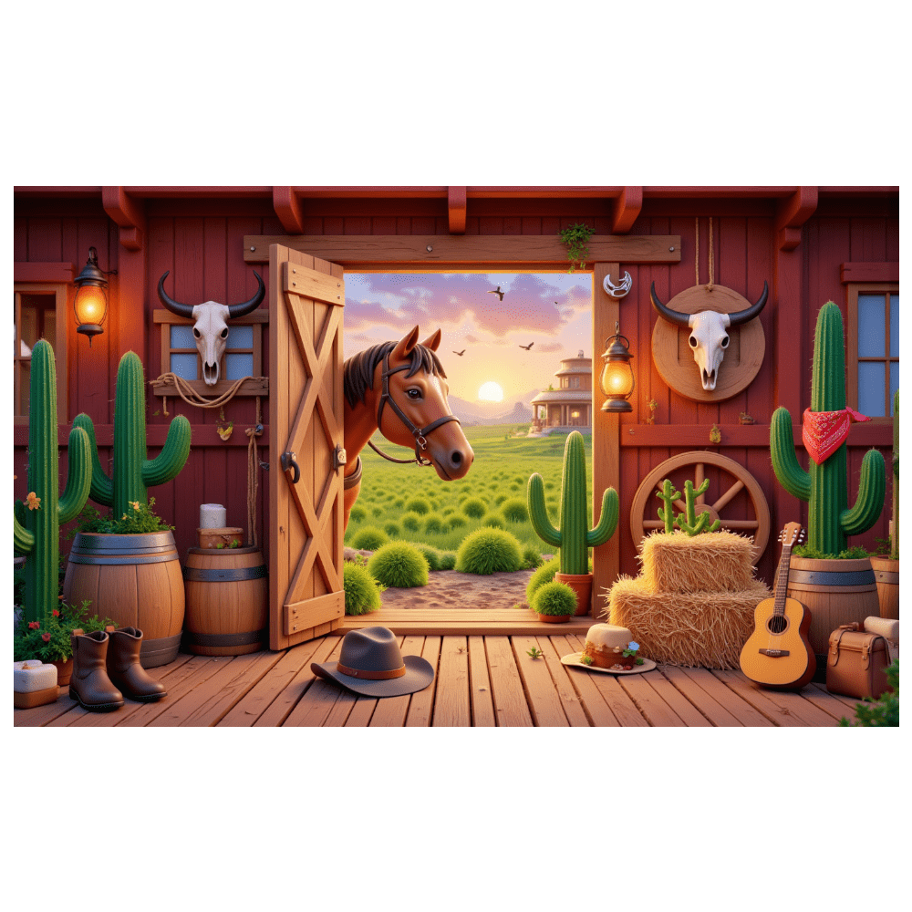 Rustic Theme Western Banner Farmhouse Party Cowboy Decoration for ...