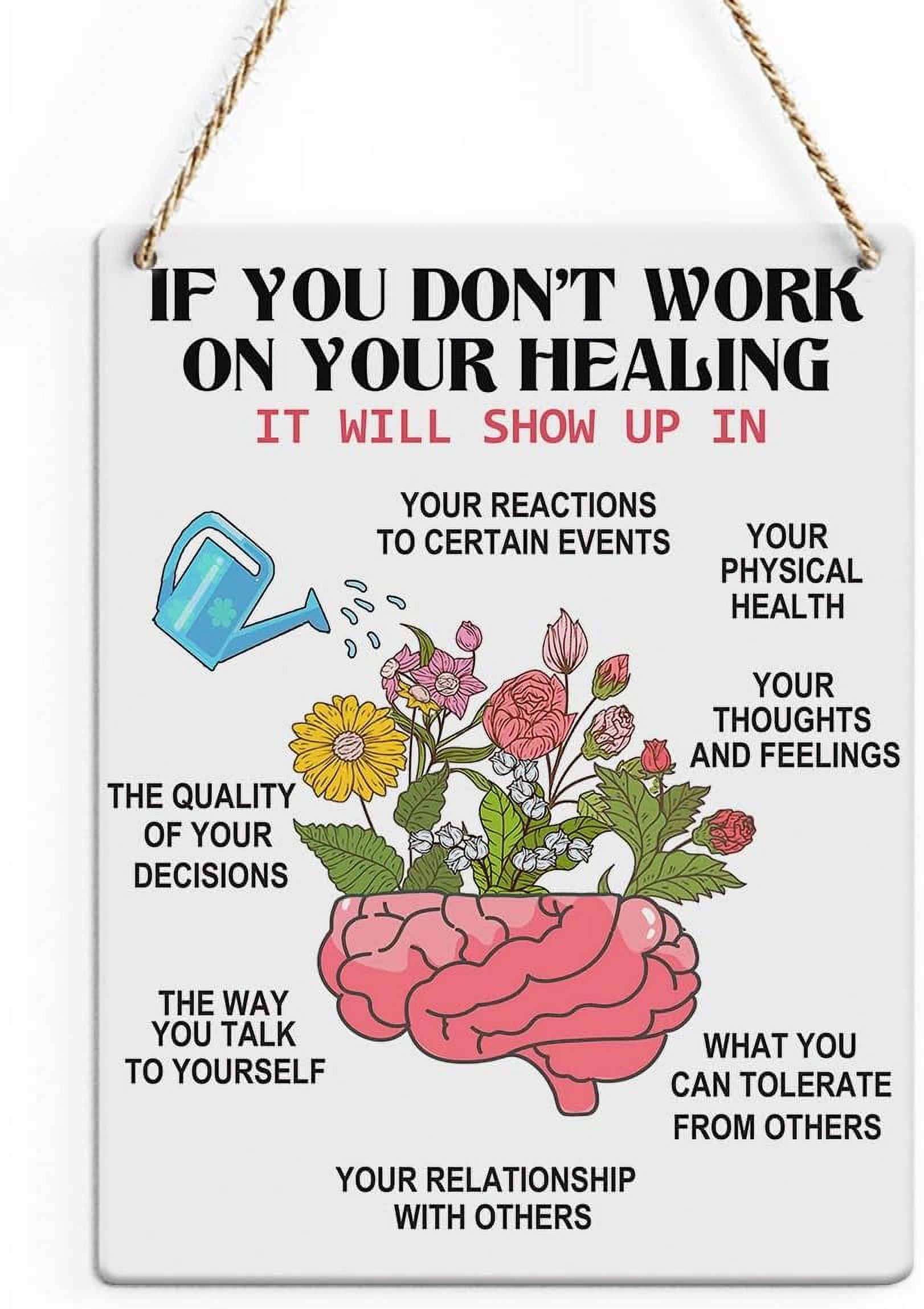 Rustic Therapy Office Quote Wood Decor Sign, Healing Brain Psychology ...