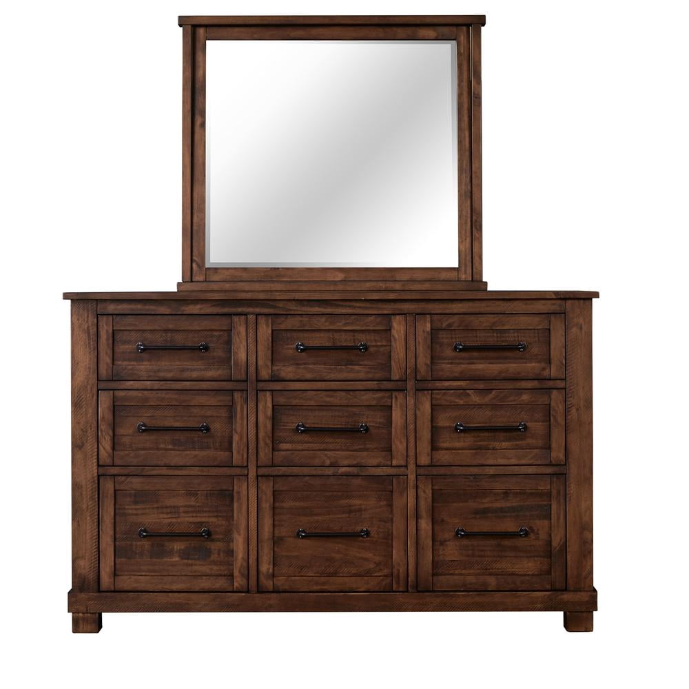 Rustic Timber 9-Drawer Solid Wood Dresser, Belen Kox - Walmart.com