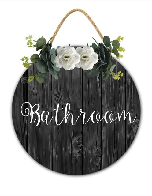 Rustic Toilet Signs For Door, Farmhouse Bathroom Decor Signs, Wooden ...