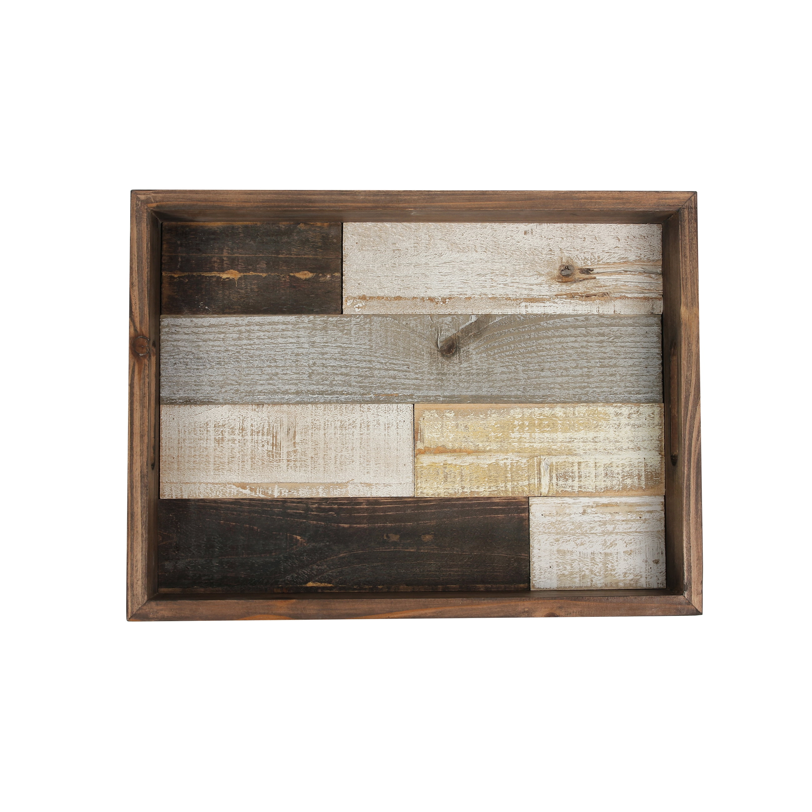 SOFE Rustic Torched Tray Wooden Serving Tray Set of 2, Unique Ottoman ...