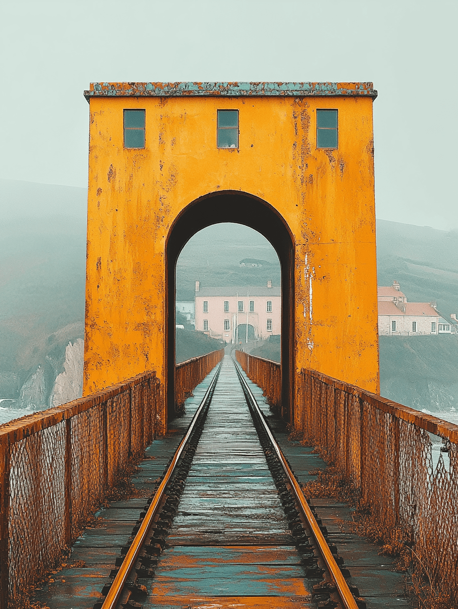 Rustic Train Track Archway Canvas Wall Art， Suitable for Living Room ...