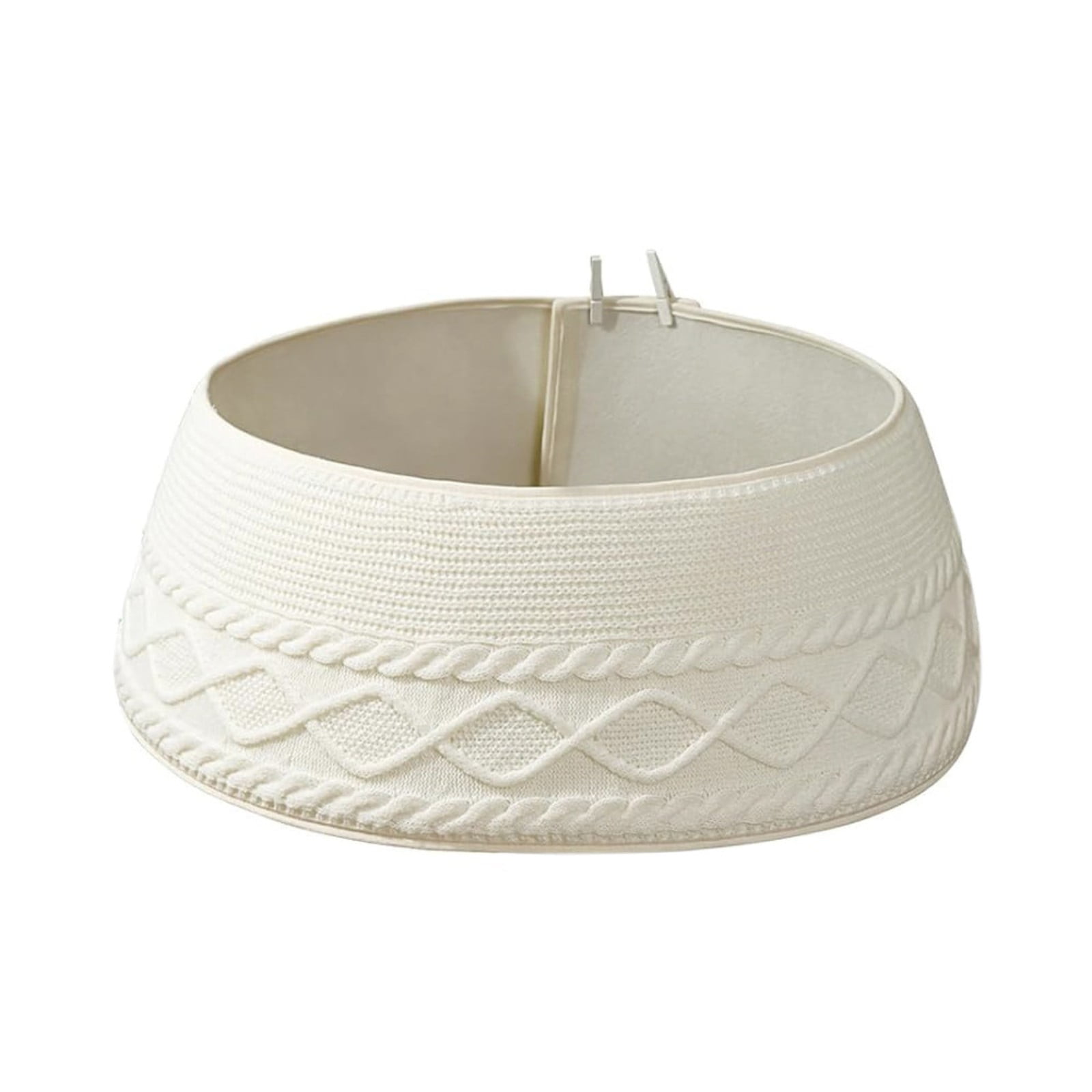 Rustic Tree Collar Knitted Design Cream Crossed Diamond Edge Chunky ...