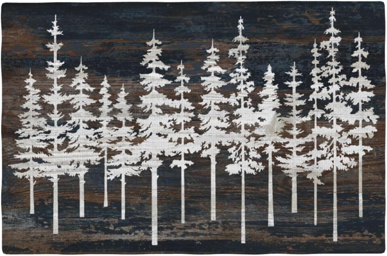 Rustic Tree Placemats Set of 4 Nature Forest Table Mats Washable Place ...