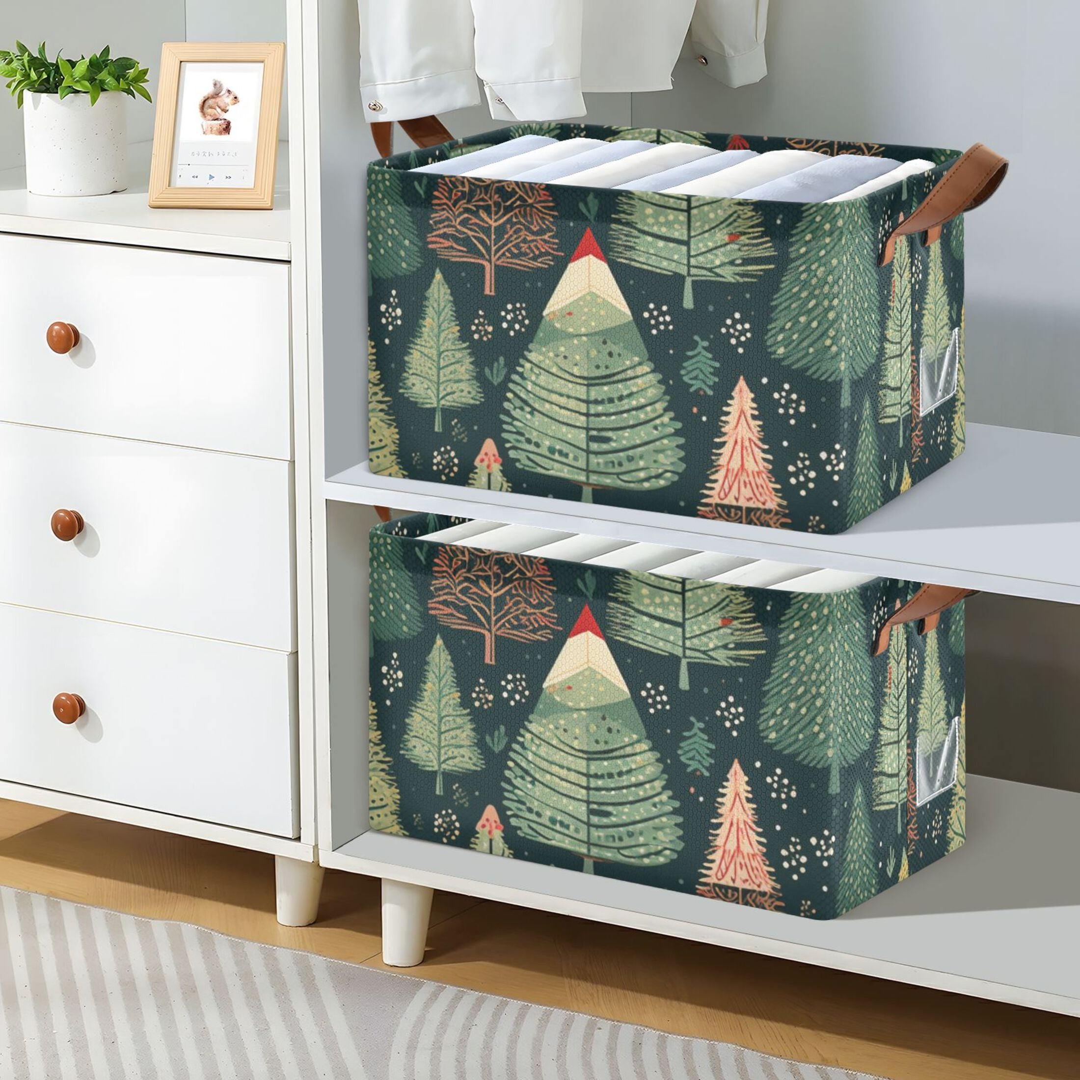 Rustic Trees Foldable Storage Large Fabric Storage Baskets Organizer ...