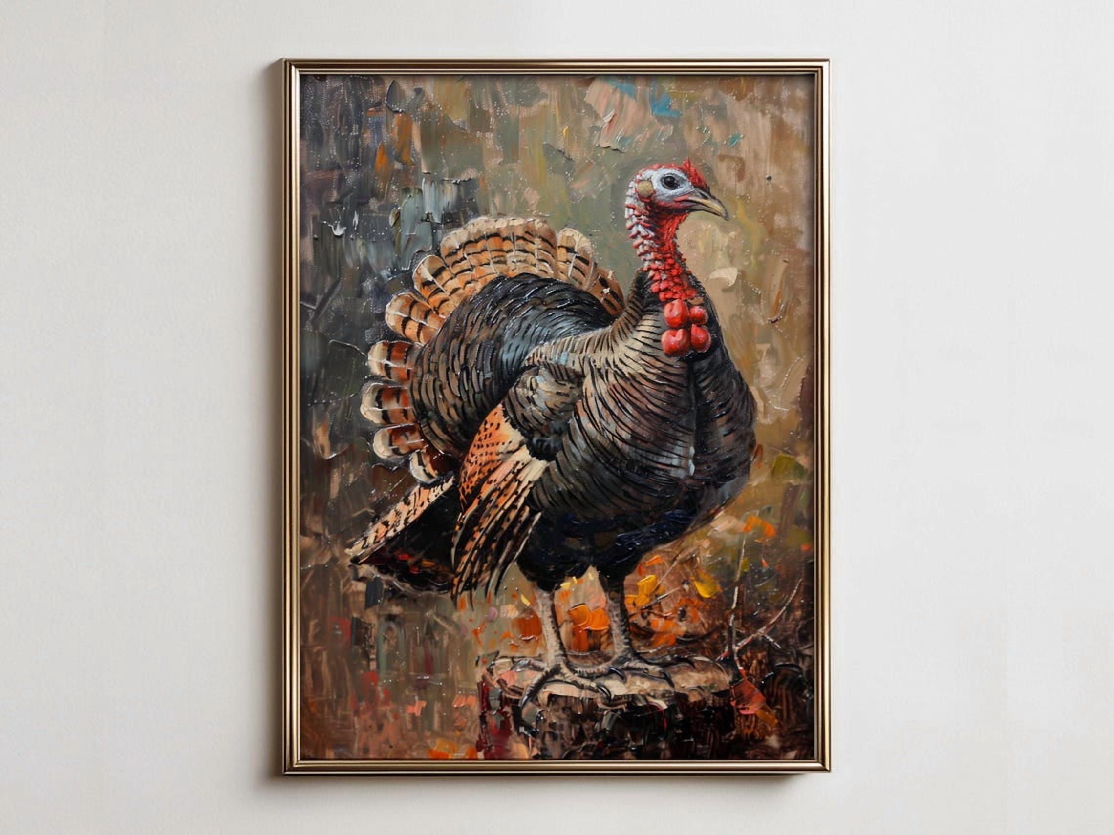 Rustic Turkey Print, Thanksgiving Autumn Decor 2565 UNFRAMED Poster ...