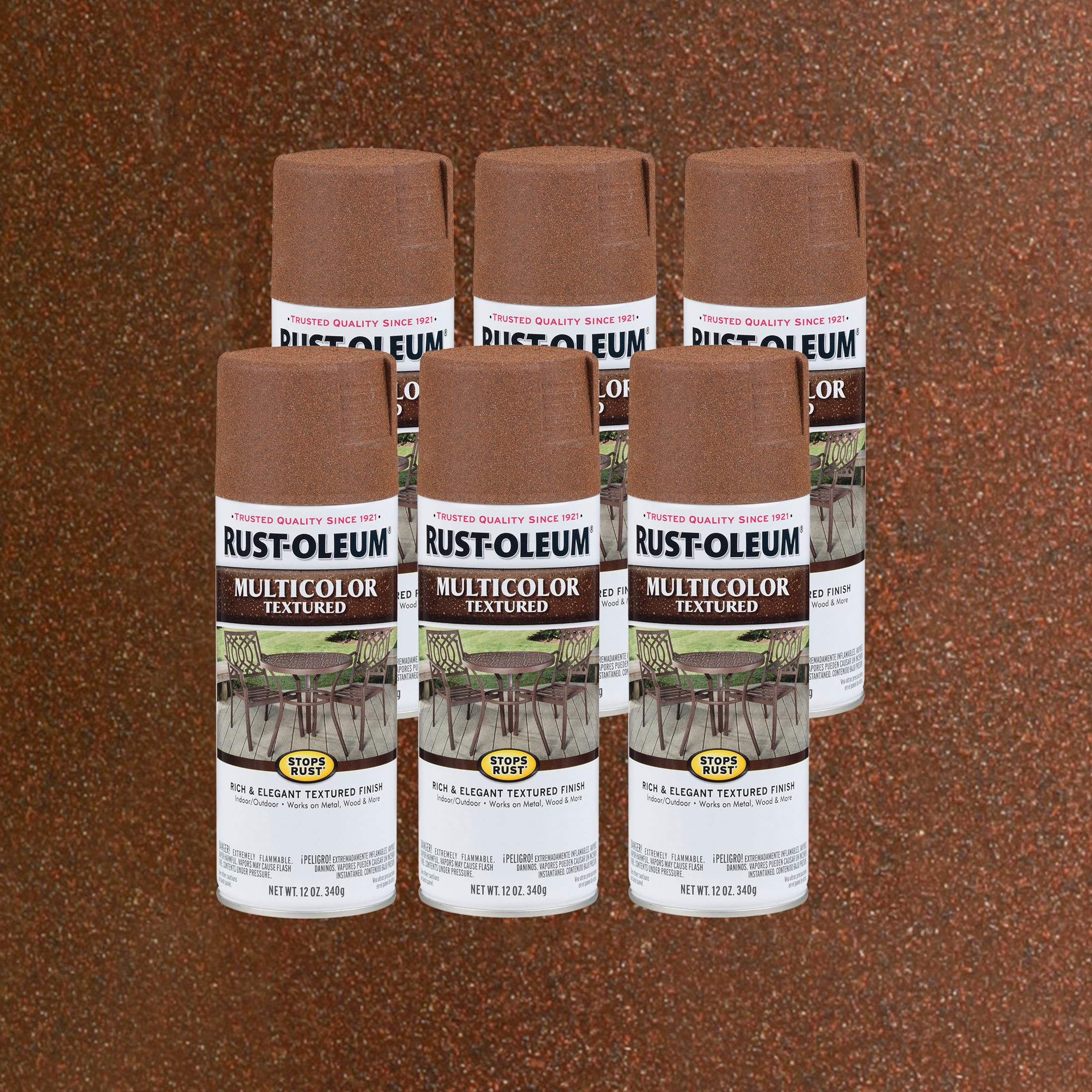 6 Pack, Rustic Umber, Rust-Oleum Stops Rust Multi-Color Textured ...