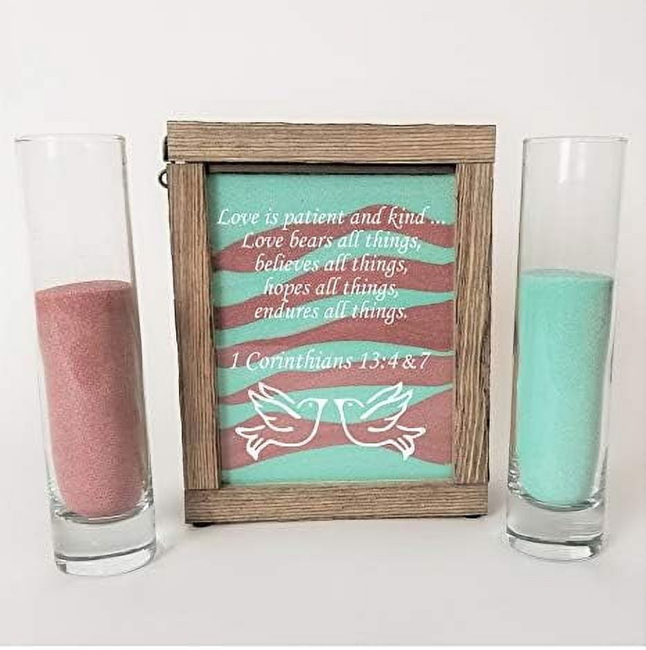 Rustic Unity Sand Ceremony Set "Love Is Patient with White lettering ...