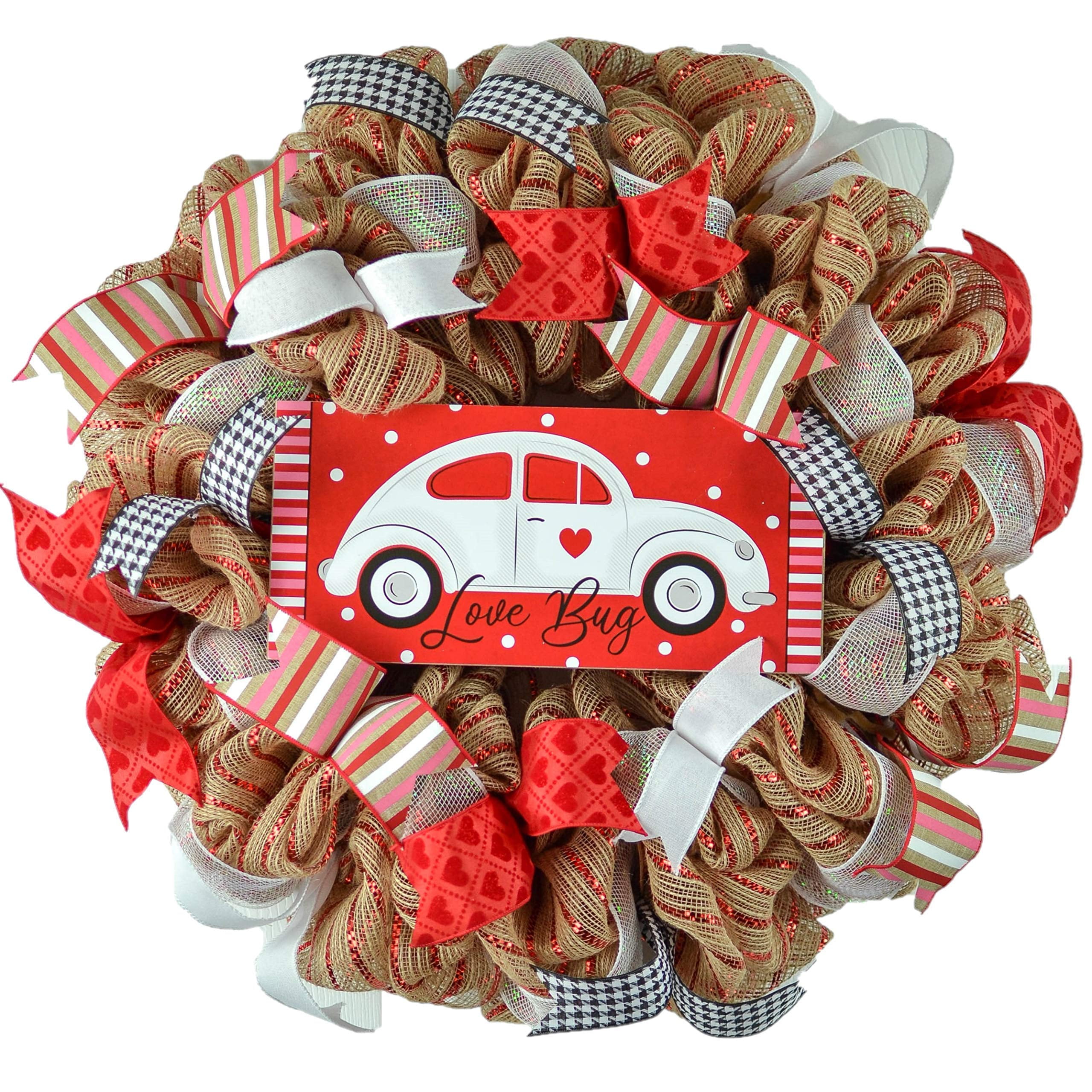 Rustic Valentine's Day Wreaths - Love Bug Valentines Day Decor - Red ...