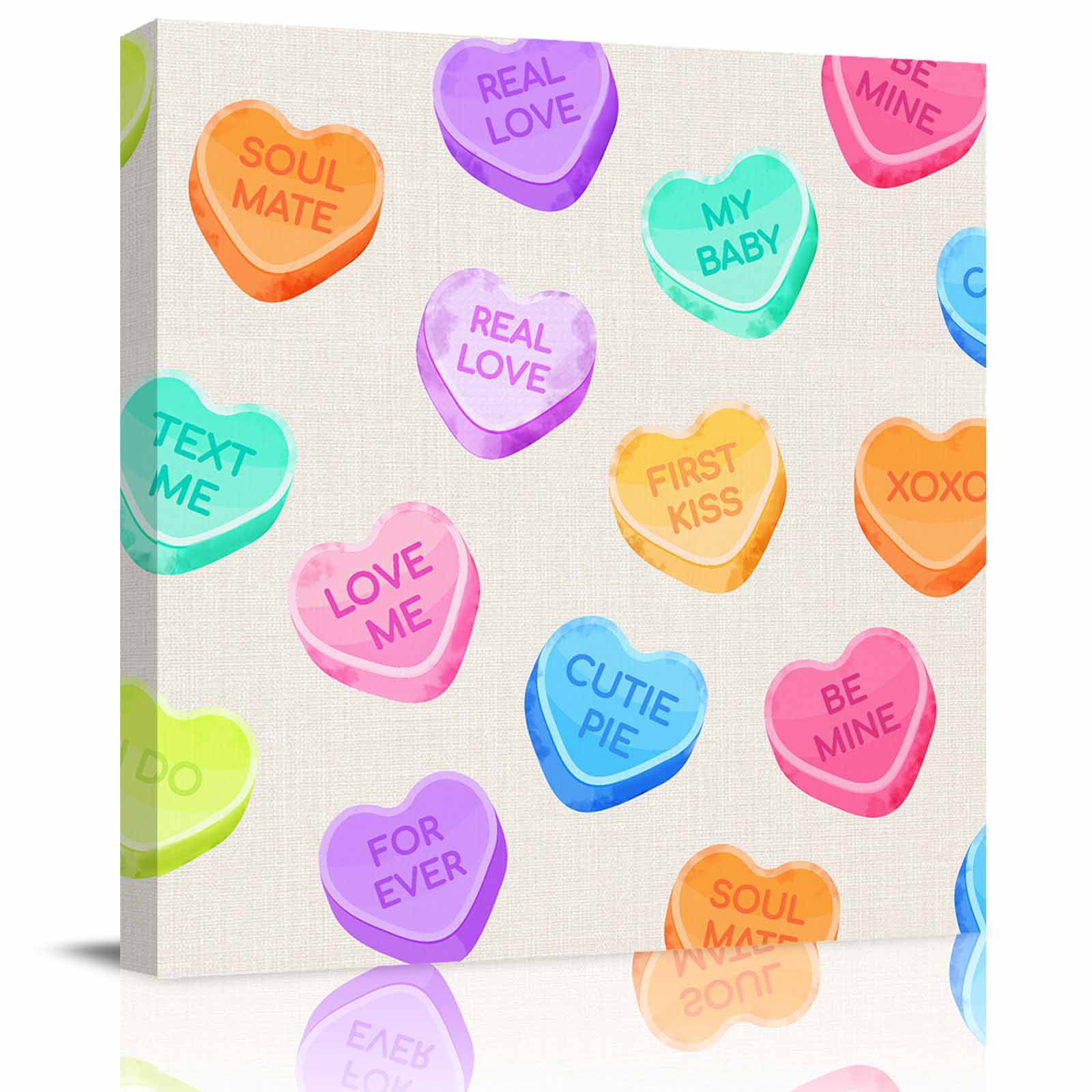 Rustic Valentines Day Canvas Print Wall Art Painting, Modern Wall Decor ...