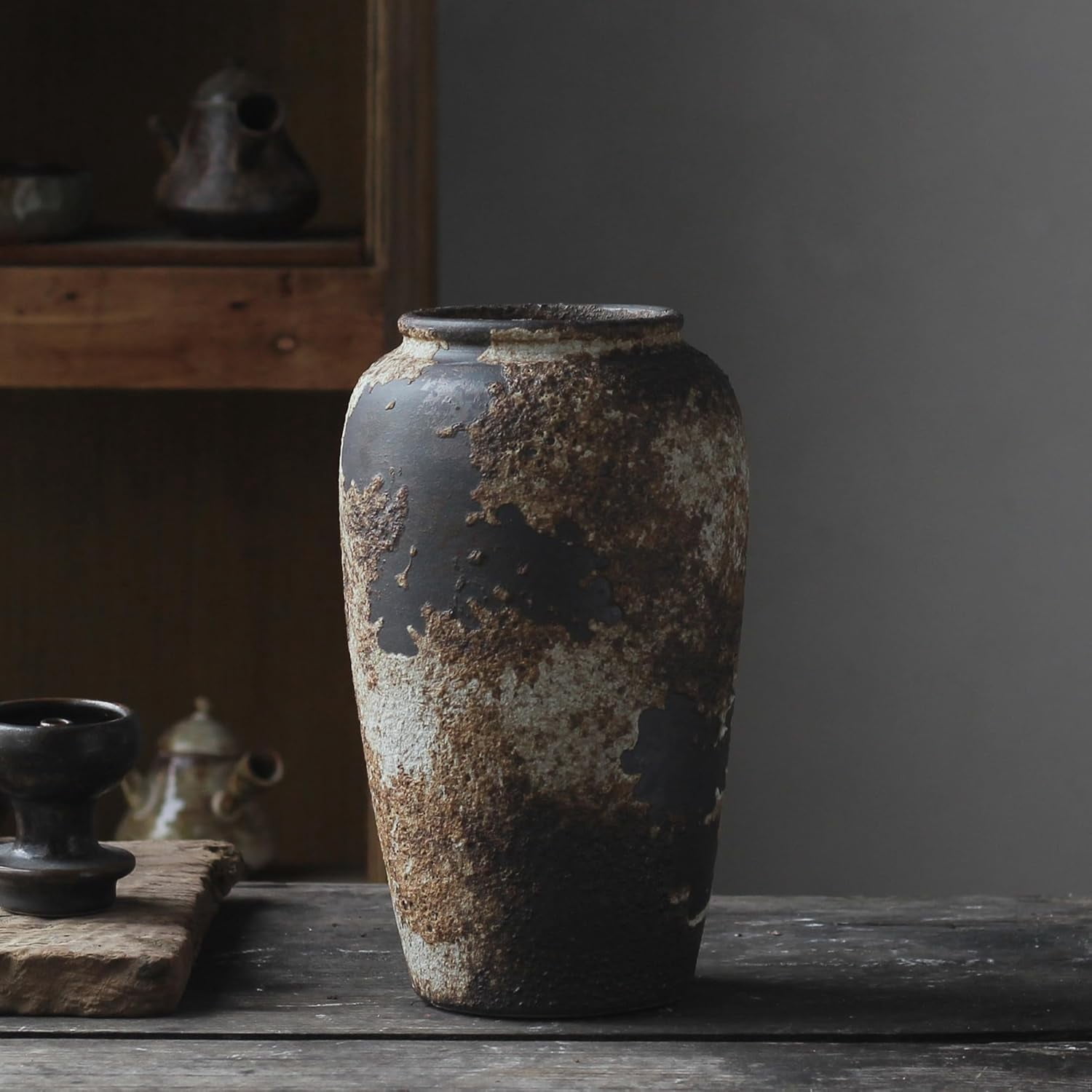 Rustic Vase for Home Decor, Farmhouse Terracotta Vases, Large Ceramic ...