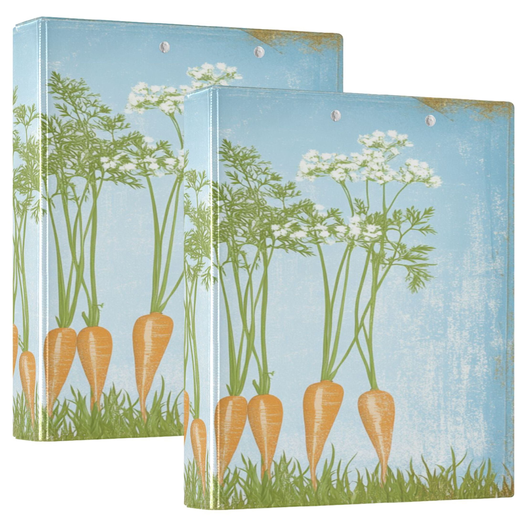 Rustic Vegetable Harvest 12.4x10.6in PVC Round Ring Binder, D-Ring 3 ...