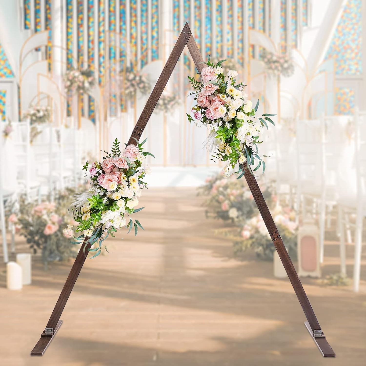 Rustic Venue Decor Balloon Frame Arbor Wooden Vintage Flower Arch ...