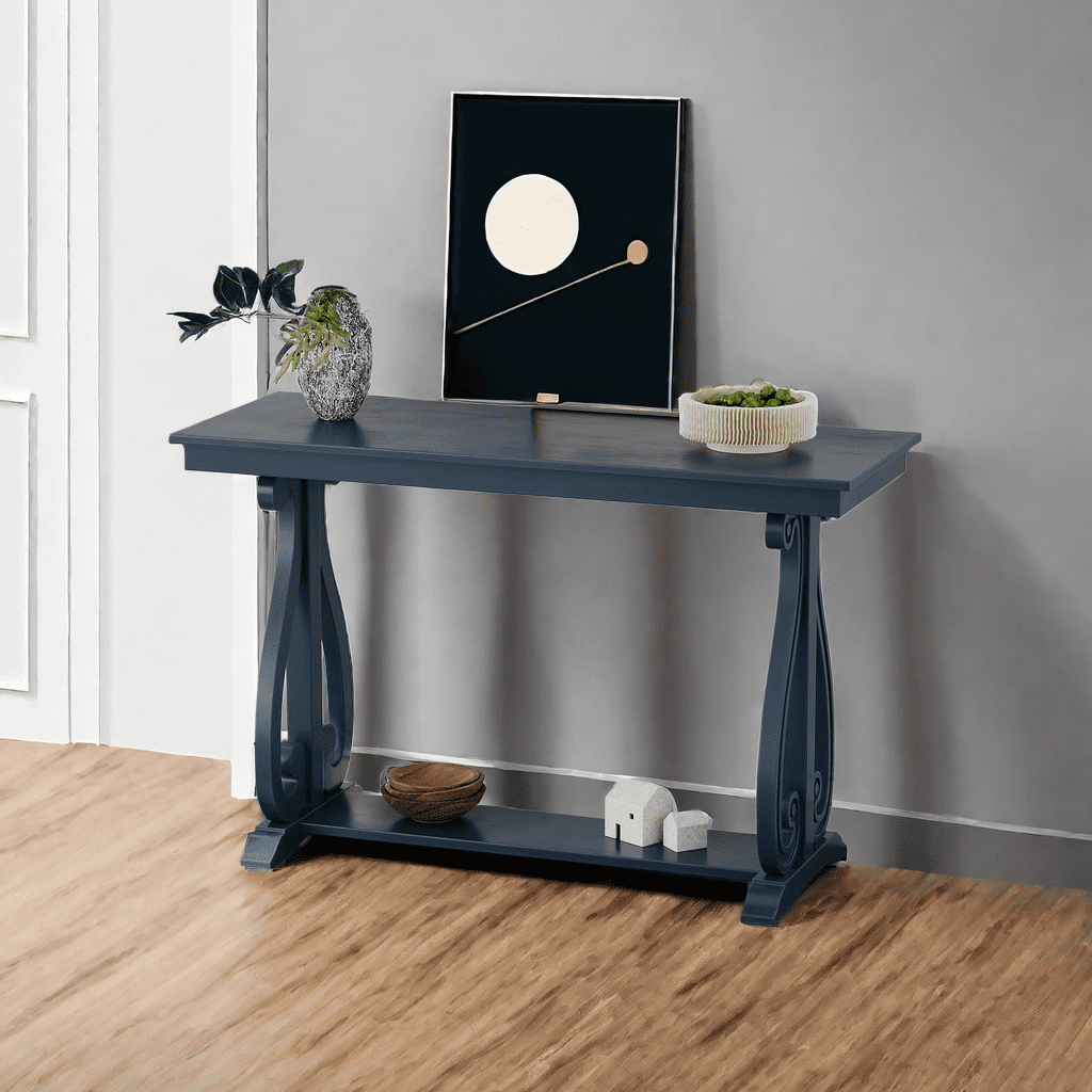 Rustic Vintage Console Table, 48-Inch Farmhouse Style Entryway Table with Open Shelf and Sturdy ...