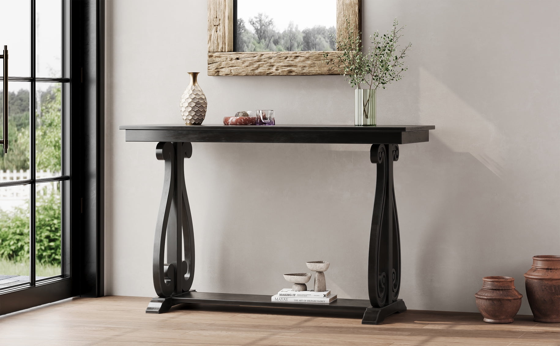Rustic Vintage Console Table --- Farmhouse Style Entryway Table with ...
