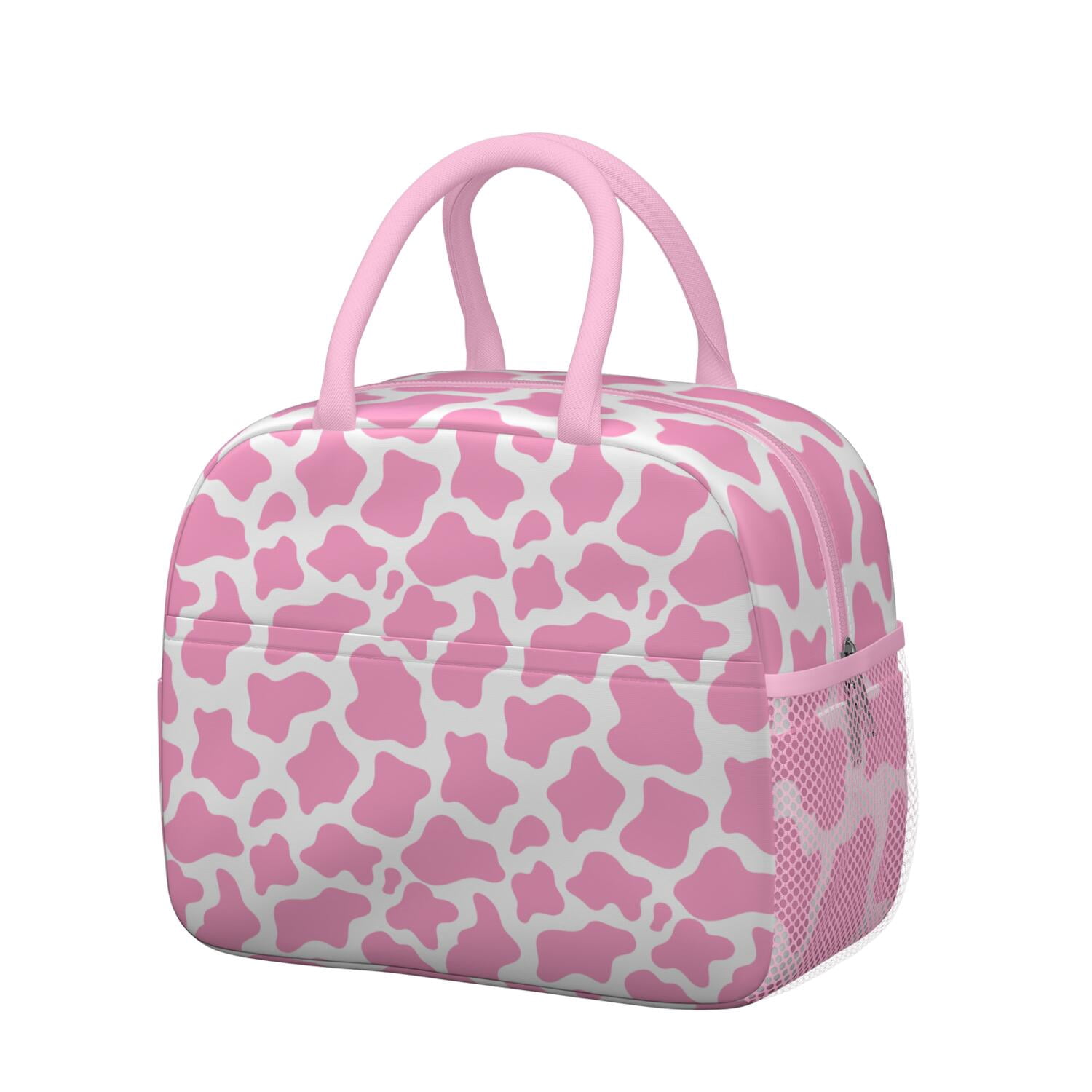 Rustic Vintage Cow Pattern Insulated Lunch Bag - Black and White ...