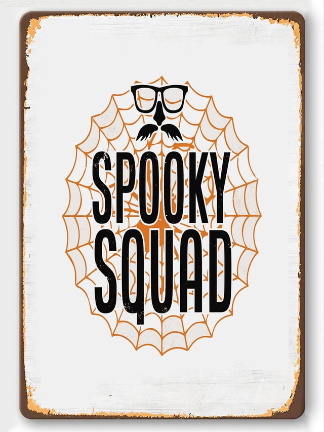Rustic Vintage Metal Sign - Spooky Squad - Morden - Retro Wall Art ...