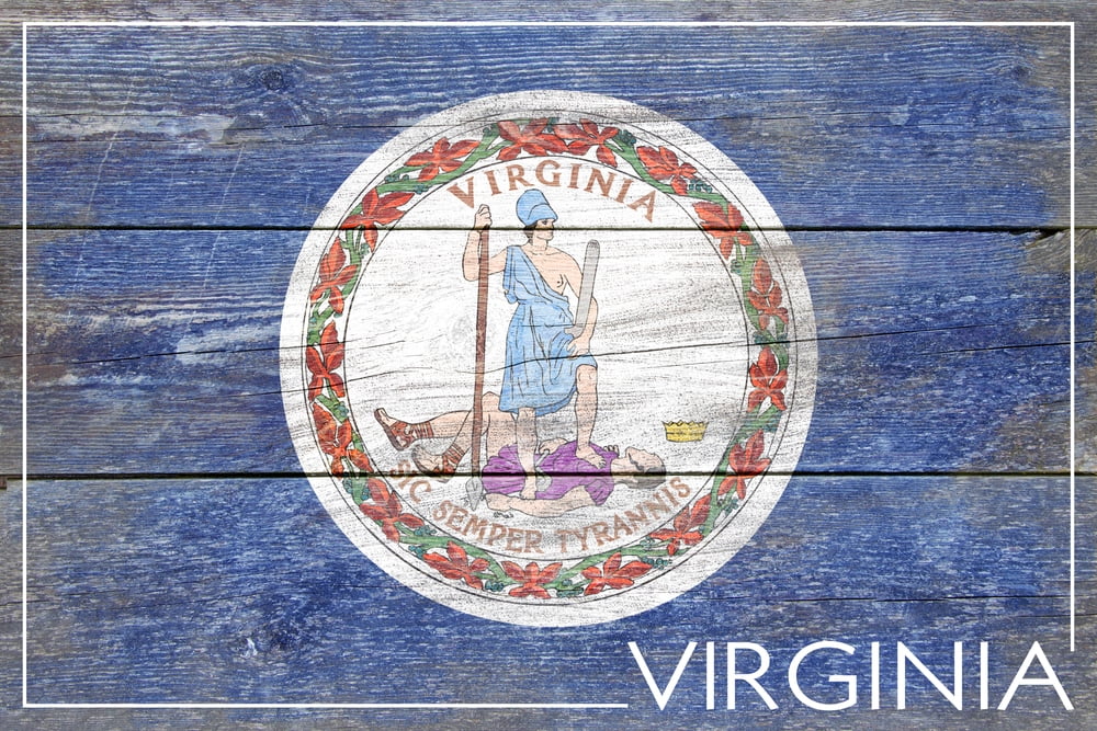 Rustic Virginia State Flag (16x24 Giclee Gallery Art Print, Vivid ...