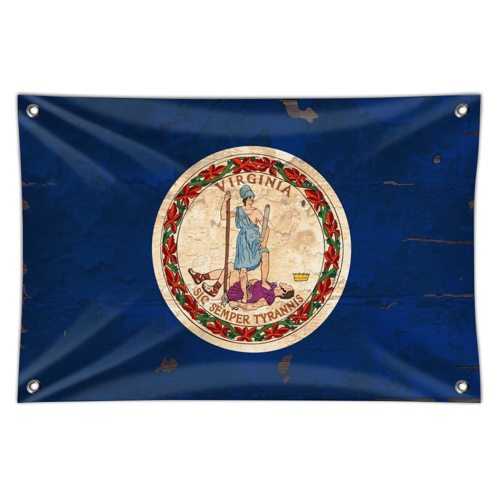 Rustic Virginia State Flag Distressed USA Home Business Office Sign ...