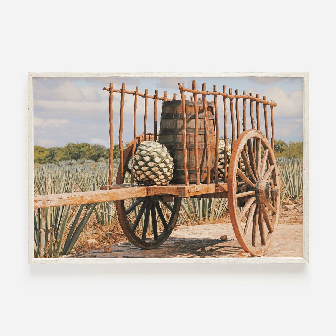 Rustic Wagon On Agave Farm, Mexico Wall Art, Agave Farm Printable ...