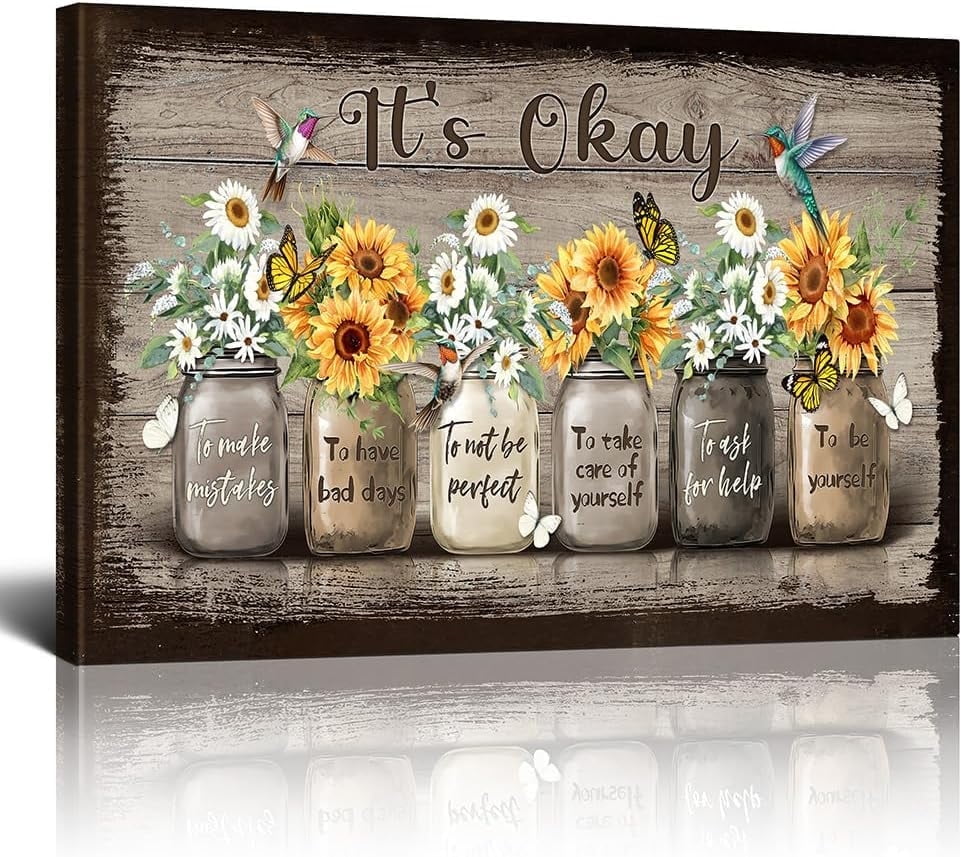 Rustic Wall Art Inspirational Rustic Daisy Butterfly Canvas Vintage ...