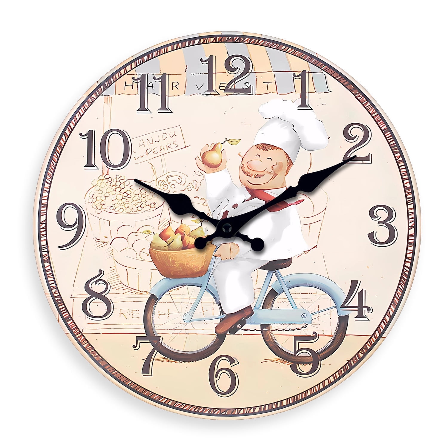 Rustic Wall Clocks Battery Operated 12 Inch - Decorative Wall Clock for ...