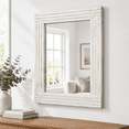 Rustic Wall Mirror - Rectangular Antique Wooden Frame Farmhouse Bedroom ...