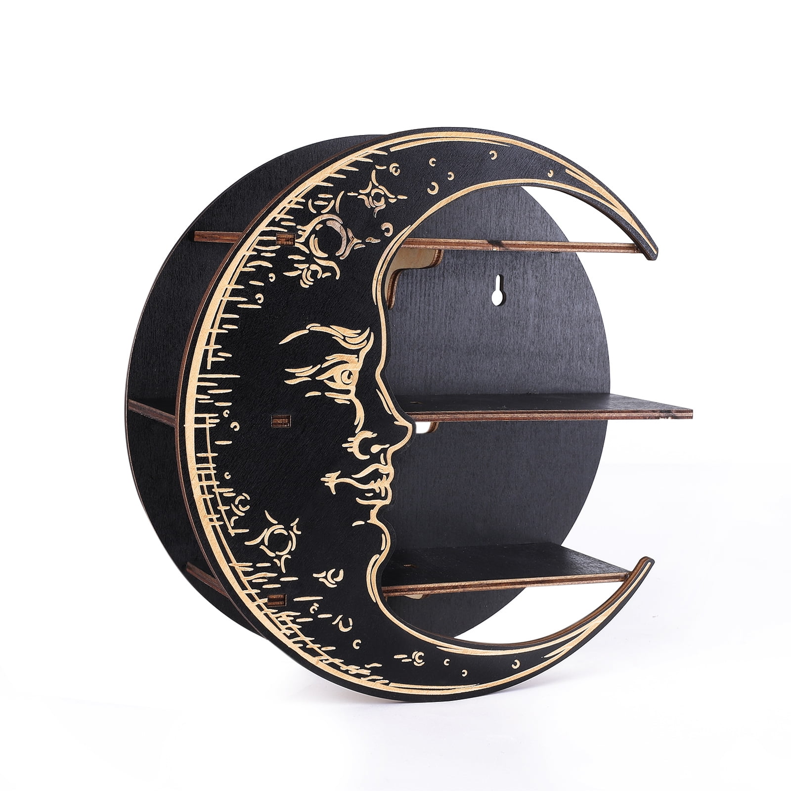 Rustic Wall Mounted Crystal Display Moon Shelf, Moon Phase Hippie ...