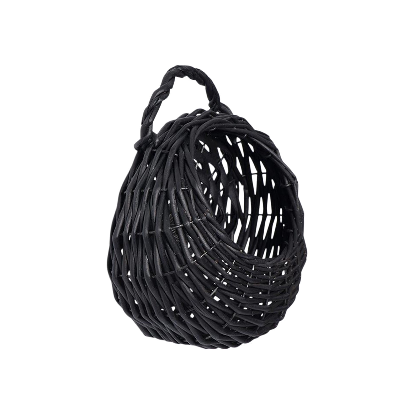 Rustic Wall Mounted Flower Basket - Handwoven Willow & Iron Frame ...