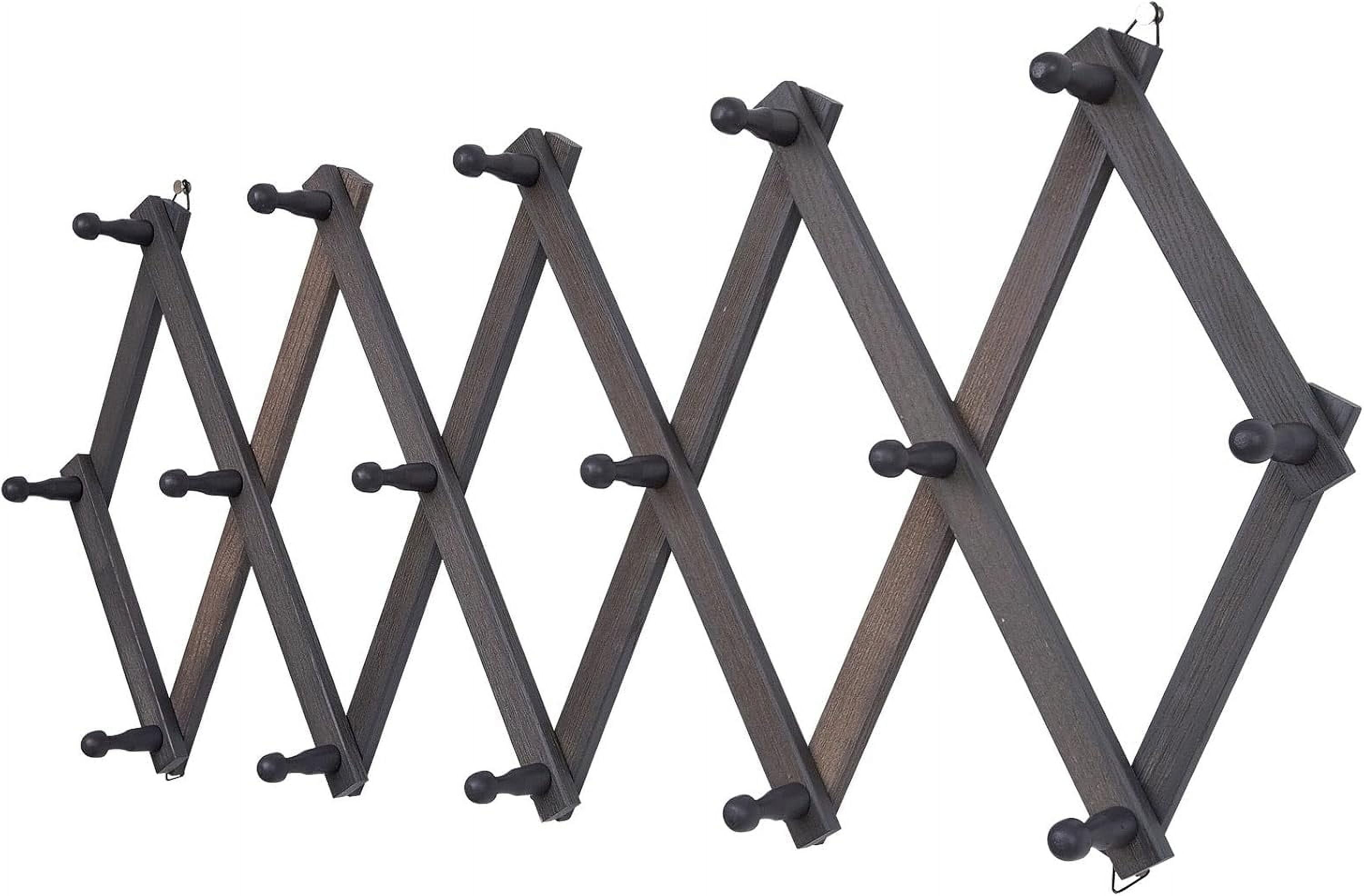 Rustic Wall Mounted Hat Rack with Space Saving Accordion Design ...