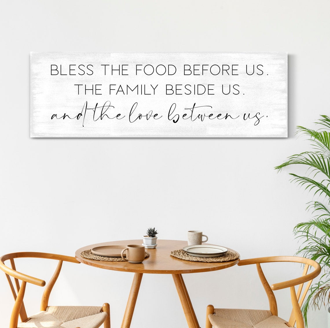 Rustic Wall Posters Bless The Food Before Us Sign Canvas Art Poster ...