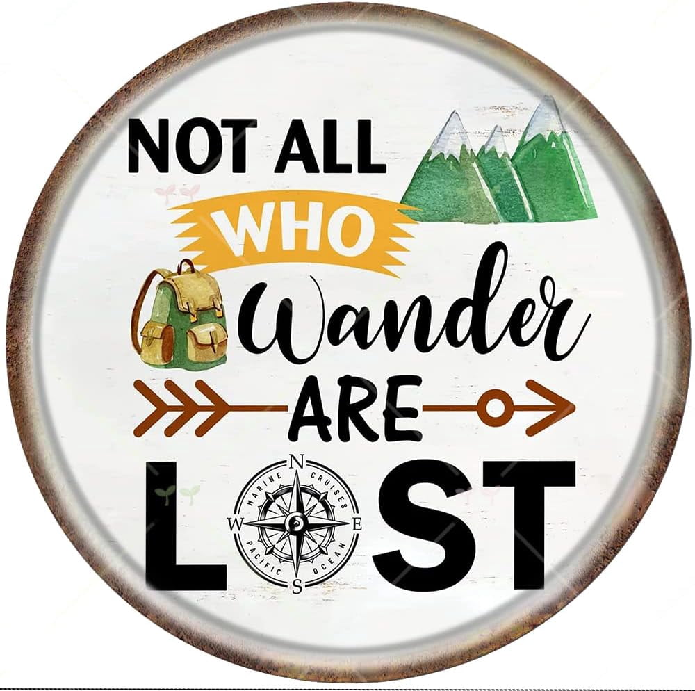 Rustic Not All Who Wander are Lost Mountain Sign Camping Sign Plaque ...