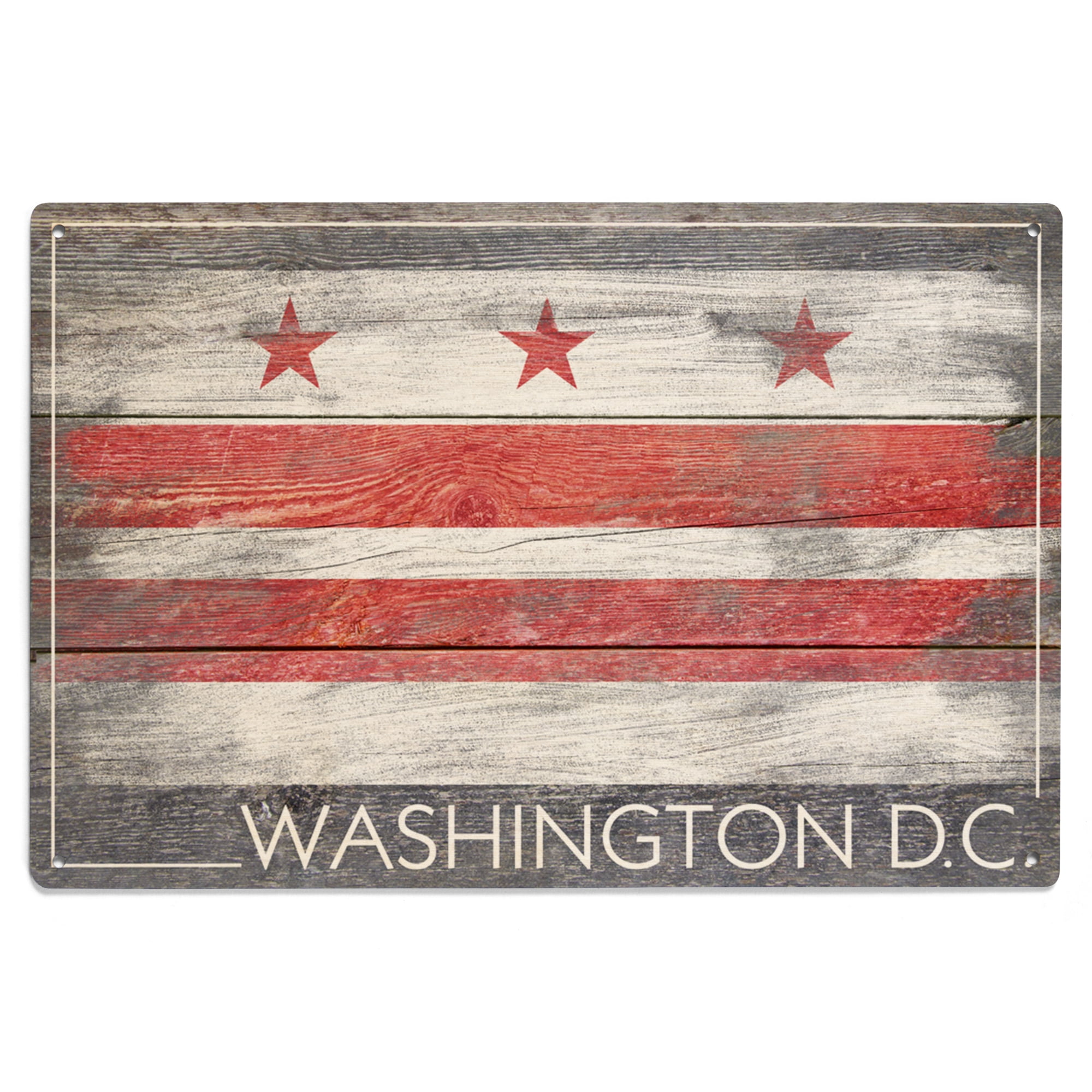 Rustic Washington DC Flag Birch Wood Wall Sign (6x9 Rustic Home Decor ...