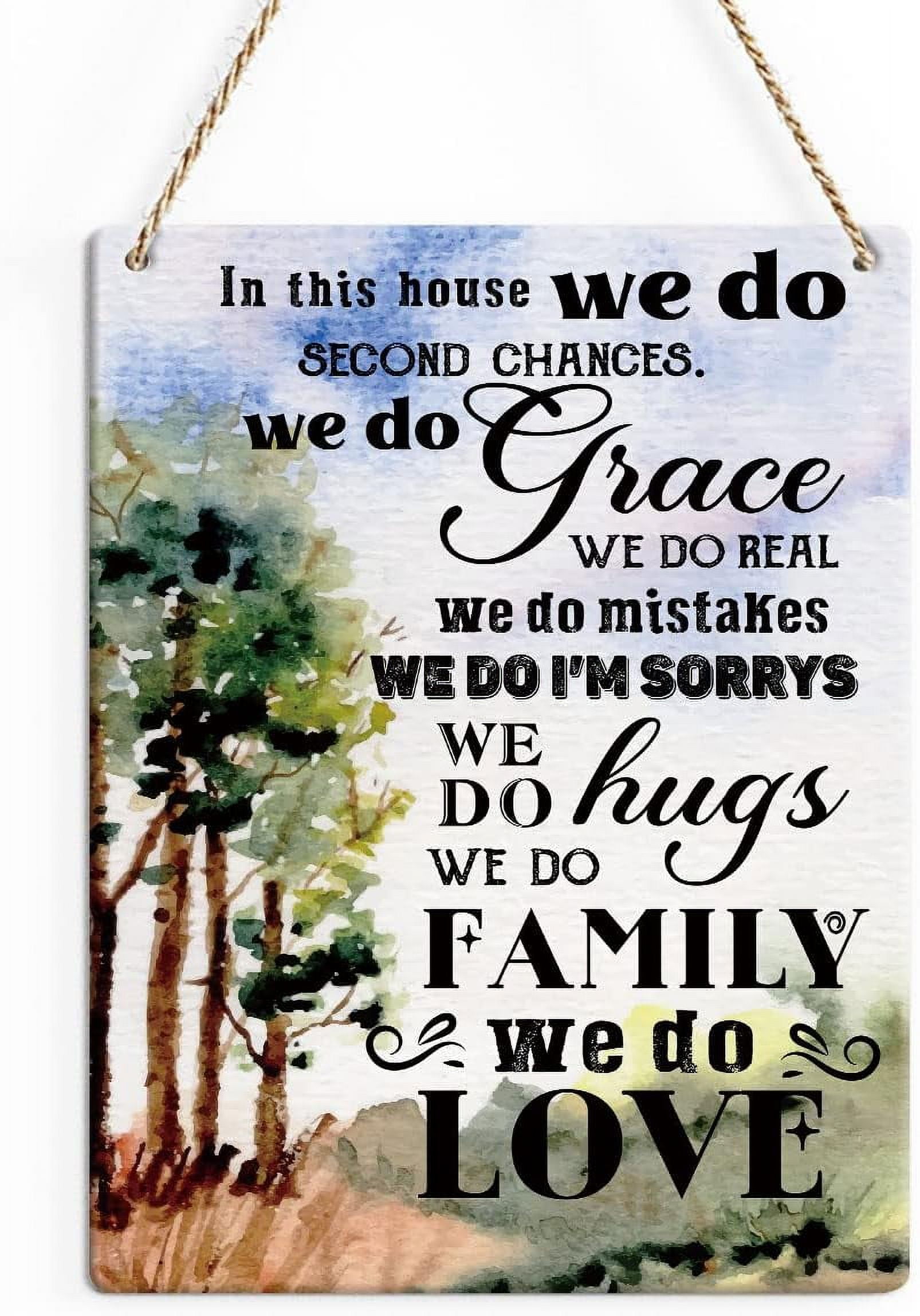 Rustic Watercolour Tree Wood Decor Sign, in This House We Do Second ...