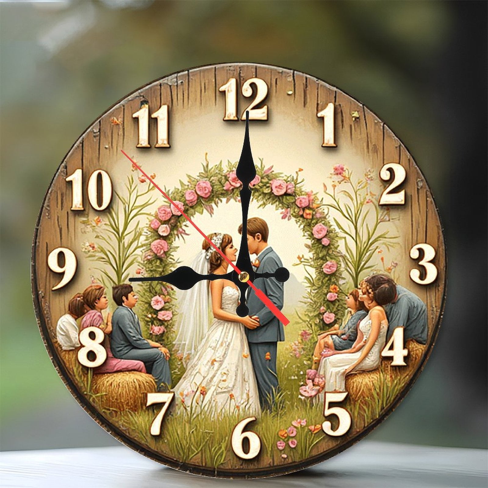 Rustic Wedding Couple Wall Clock Romantic Farmhouse Decor 10-Inch ...