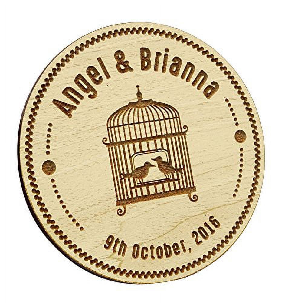Rustic Wedding Save The Date Wooden Magnet 40 Custom Engraved Wooden ...