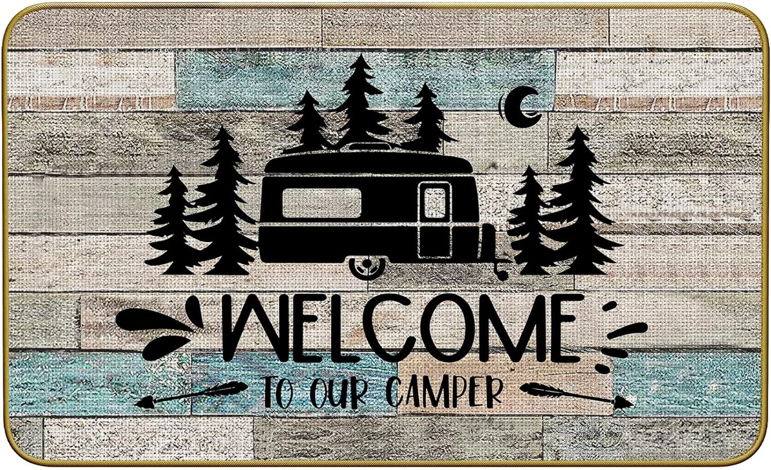 Rustic Welcome to Our Camper Doormat Door Mat for Home Entrance ...