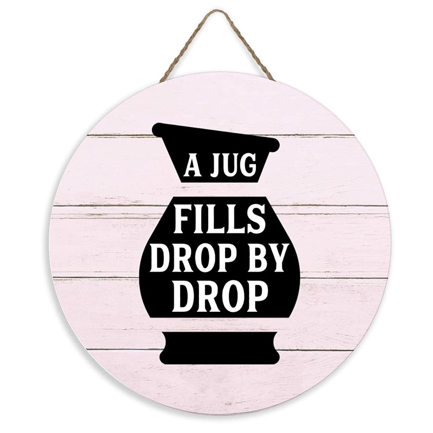 Rustic Welcome Sign A Jug Fills Drop by Drop. Welcome Front Door Round ...
