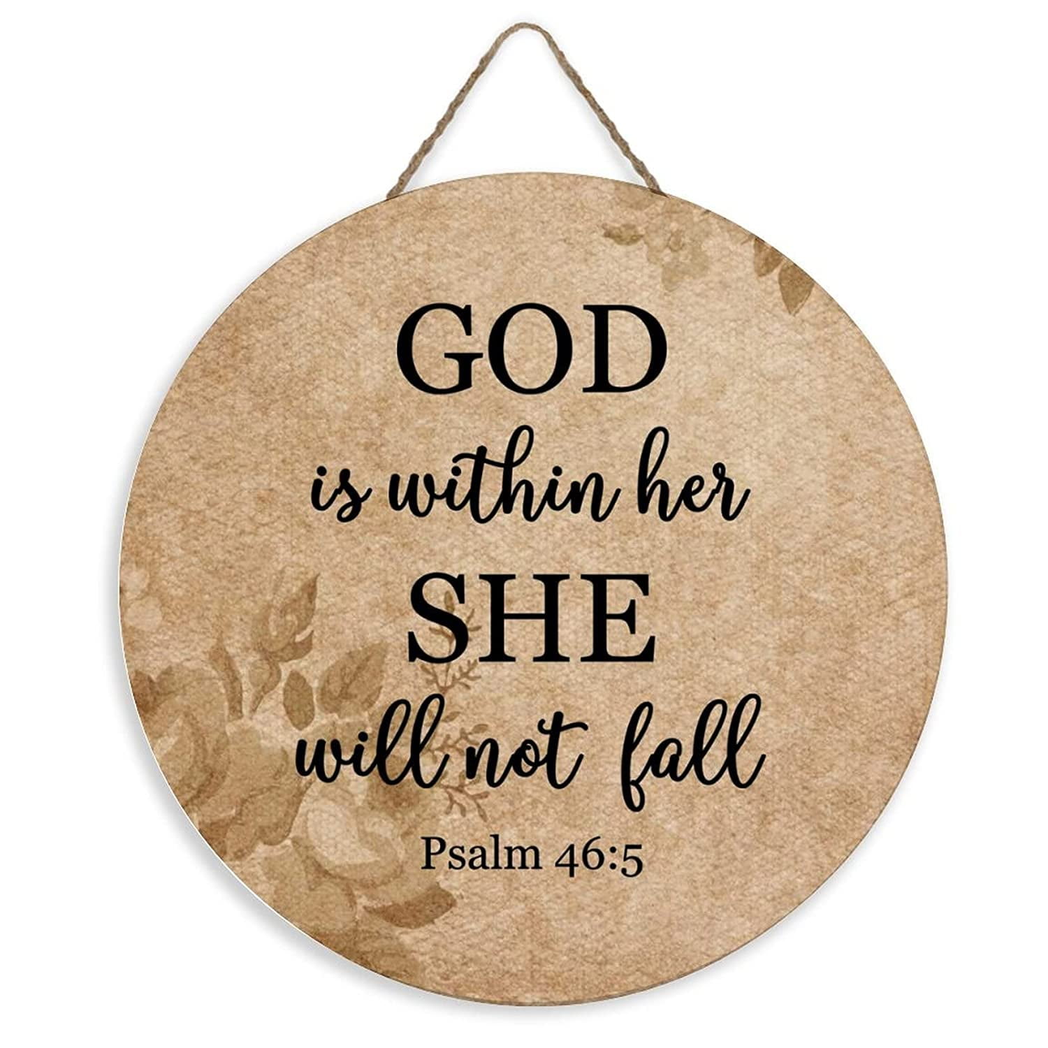 Rustic Welcome Sign God Is Within Her She Will Not Fall Welcome Front ...