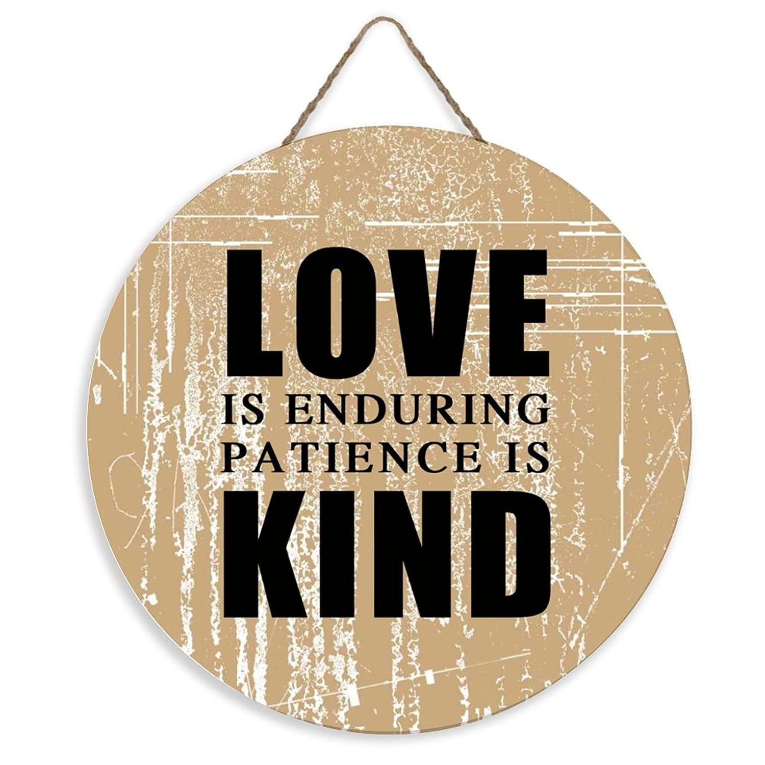 Rustic Welcome Sign Love Is Enduring Patience Is Kind Welcome Front ...