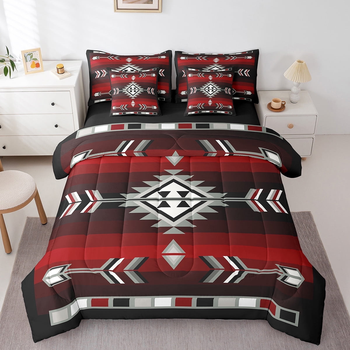 Rustic Western Bedding Sets Twin 7 Piece Southwestern Aztec Comforter ...
