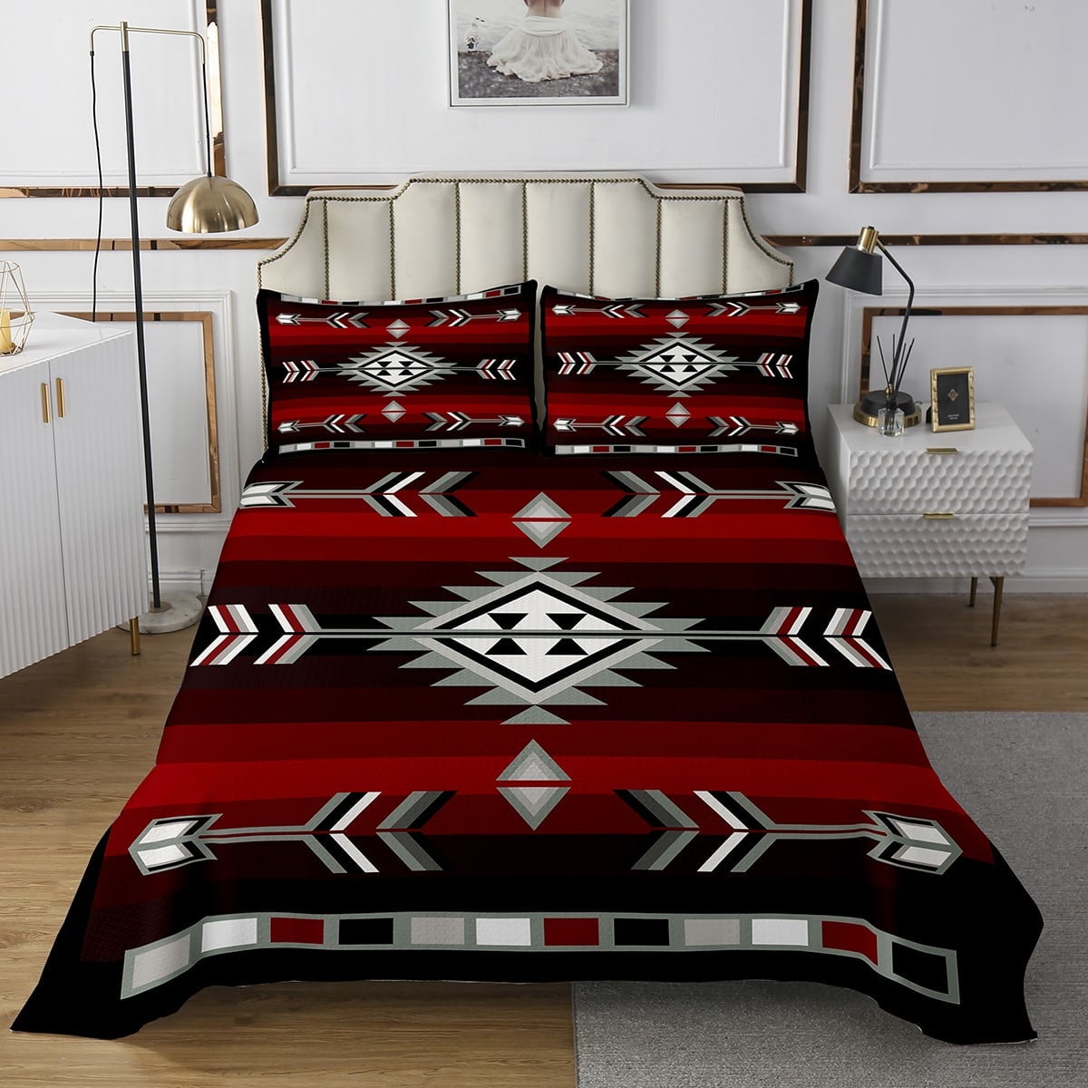 Rustic Western Bedspread Sets King Southwestern Aztec Quilt Set For Men ...