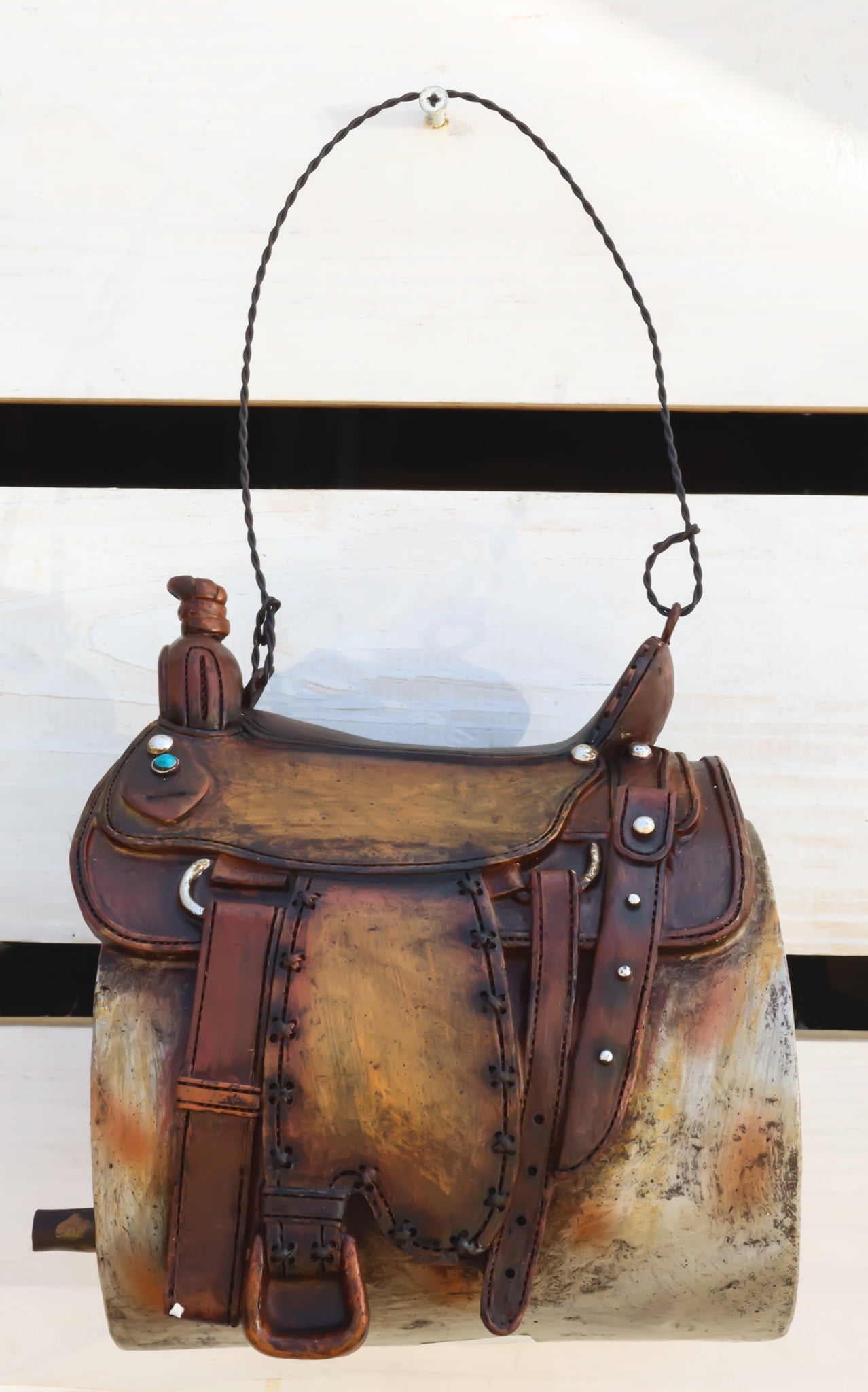 Rustic Western Country Cowboy Horse Saddle Hanging Birdhouse Bird ...