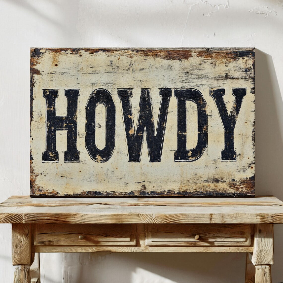 Rustic Western Howdy Sign – Vintage Style Wall Art, Farmhouse Decor ...