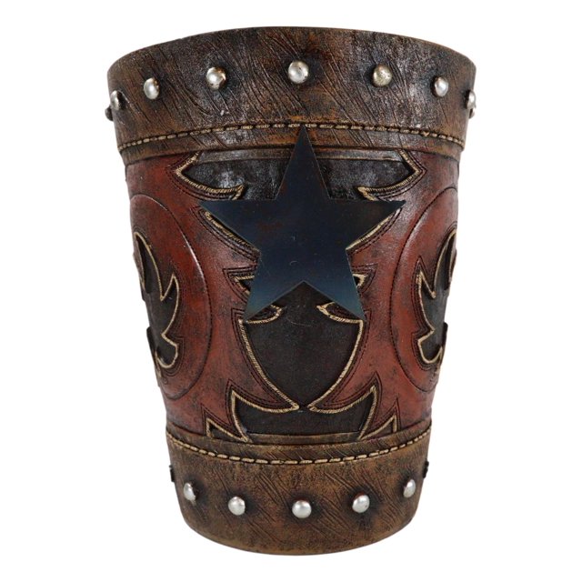 Rustic Western Lone Star Cowboy Country Bootcut Dry Waste Basket Trash ...
