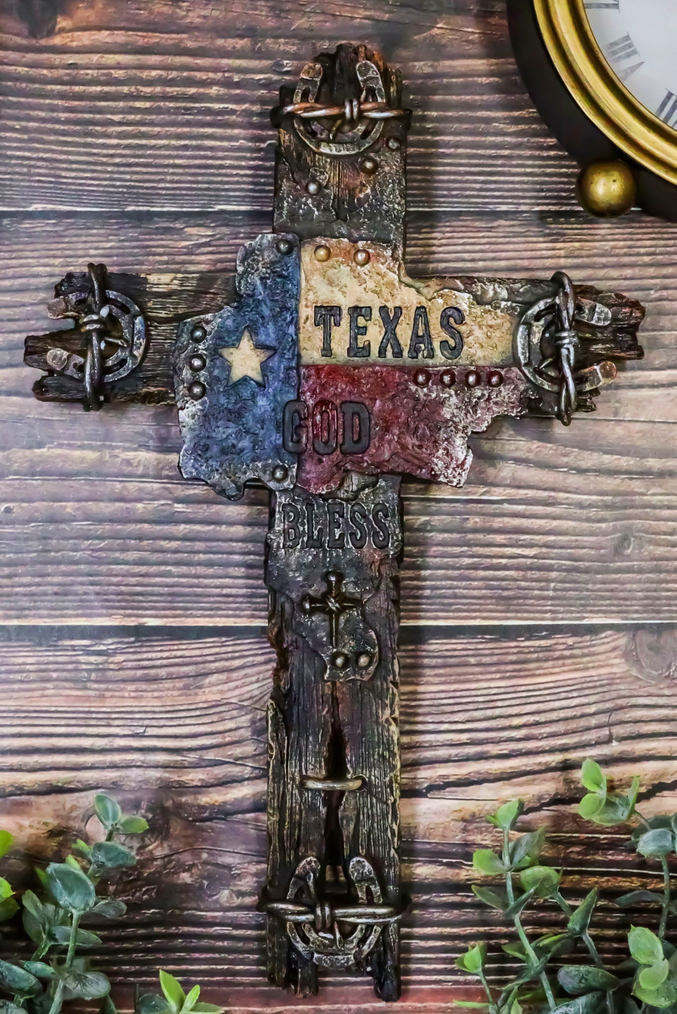 Rustic Western Lone Star Texas State Flag Wall Cross With Driftwood ...