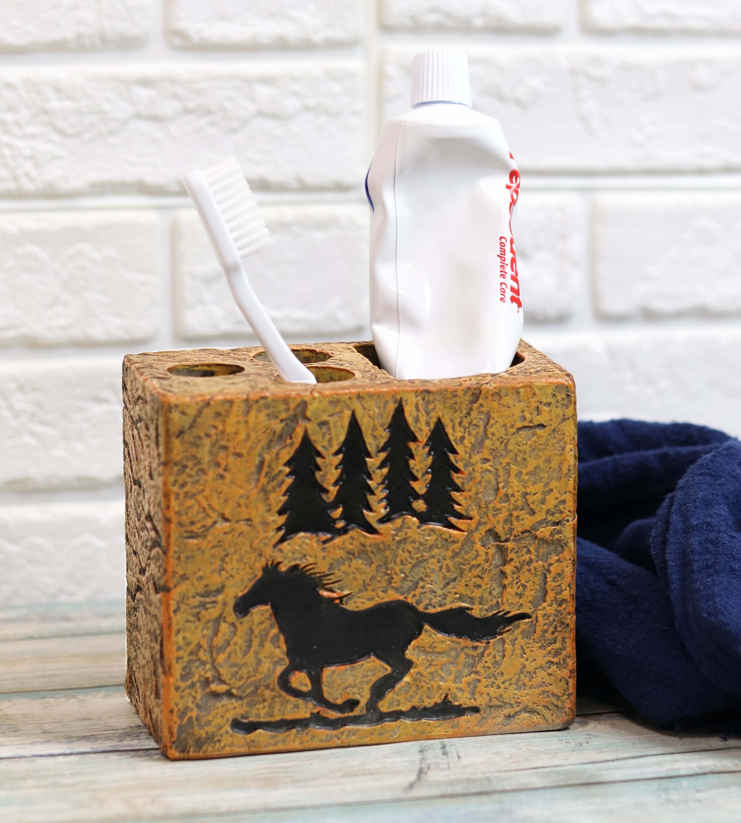 Rustic Western Mustang Horse Pine Trees Silhouette Toothbrush ...