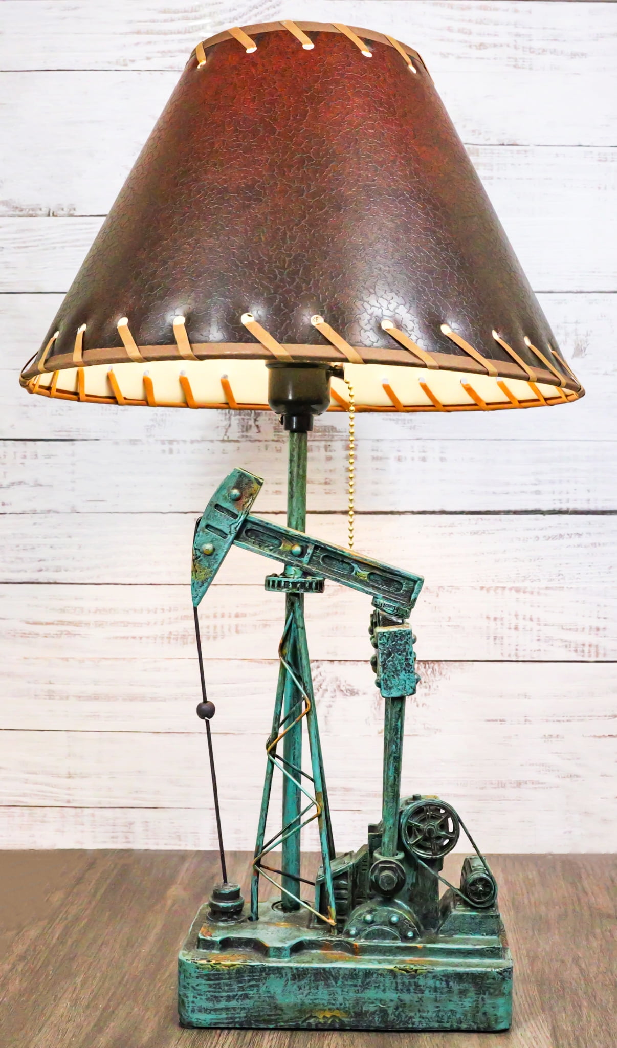 Rustic Western Nodding Donkey Pumpjack Oil Derrick Rig Sculptural Table ...
